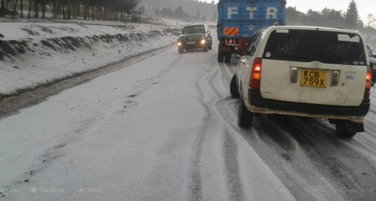 Snow Witnessed in Kenya for The First Time (photos) - Venas News